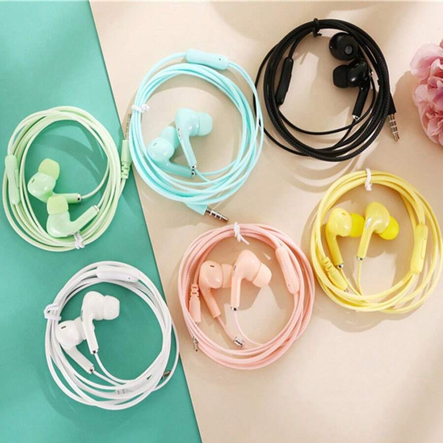 3.5mm Wired Headphones, Stereo In Ear Microphone Earphones, Portable ...
