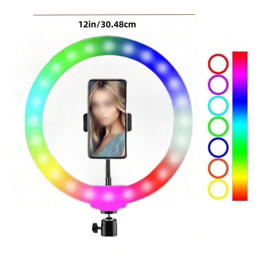 12 Inch RGB Ring Light: In hoogte verstelbaar tafelframe voor perfecte ...