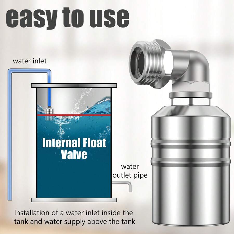 Water Level Control Float Valve Stainless Steel Water Floating Ball ...