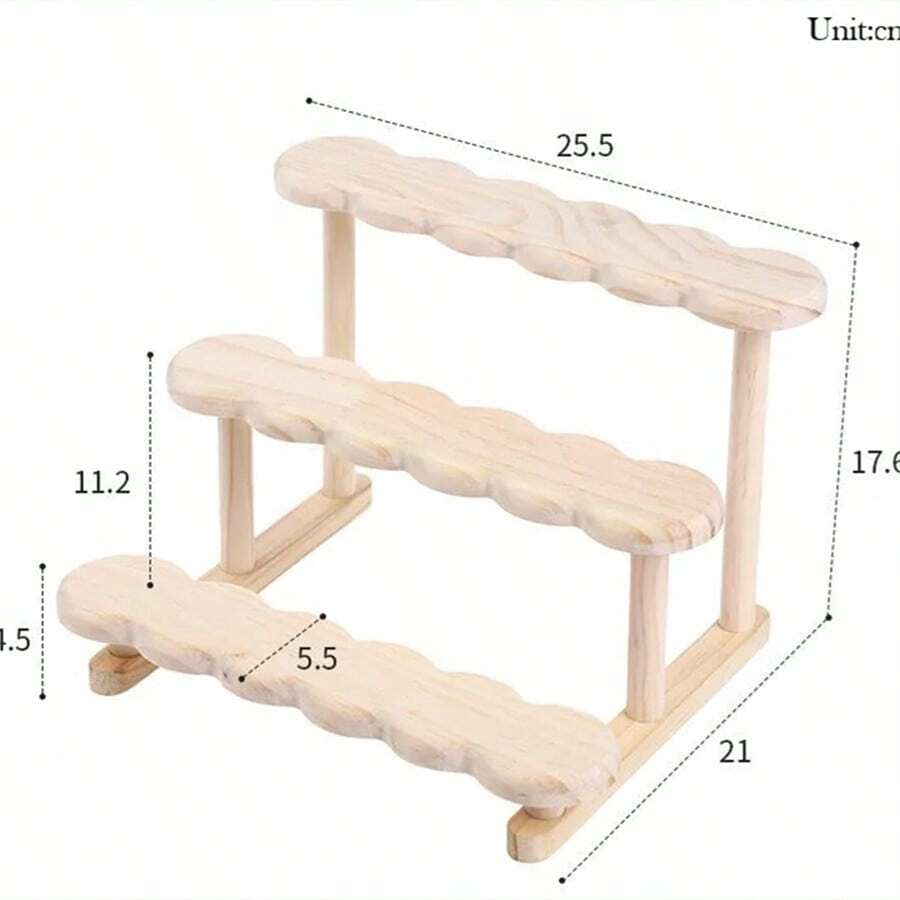 3 Tier Display Riser Stand Wooden Shelf For Perfume Organizer Perfume ...