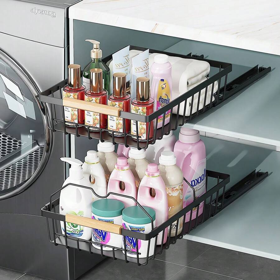 Pull Out Cabinet Organizer, Metal Slide Out Drawers For Cabinets ...
