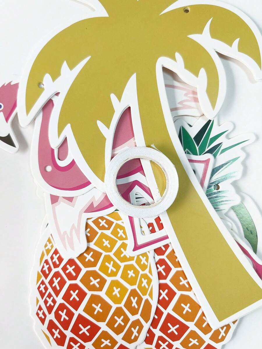 1pc/2pcs - Hawaiian Pineapple Flamingo Flag, Tropical Rainforest Theme ...