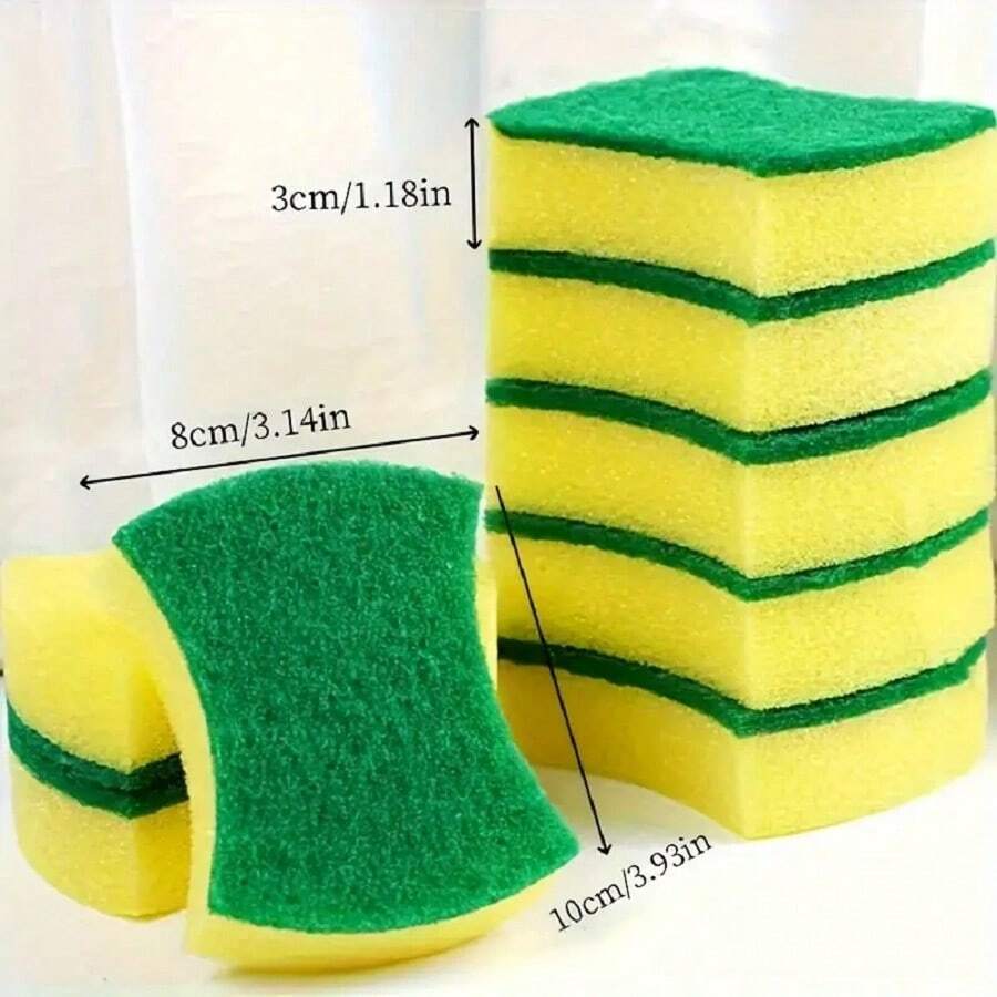 Stackable Kitchen Sponges: Super Absorbent Yellow And Green Screens For ...