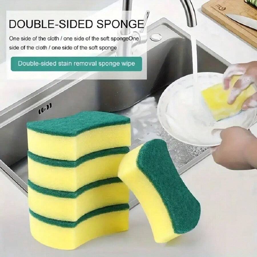 Stackable Kitchen Sponges: Super Absorbent Yellow And Green Screens For Dishes And Pans for Sale ...