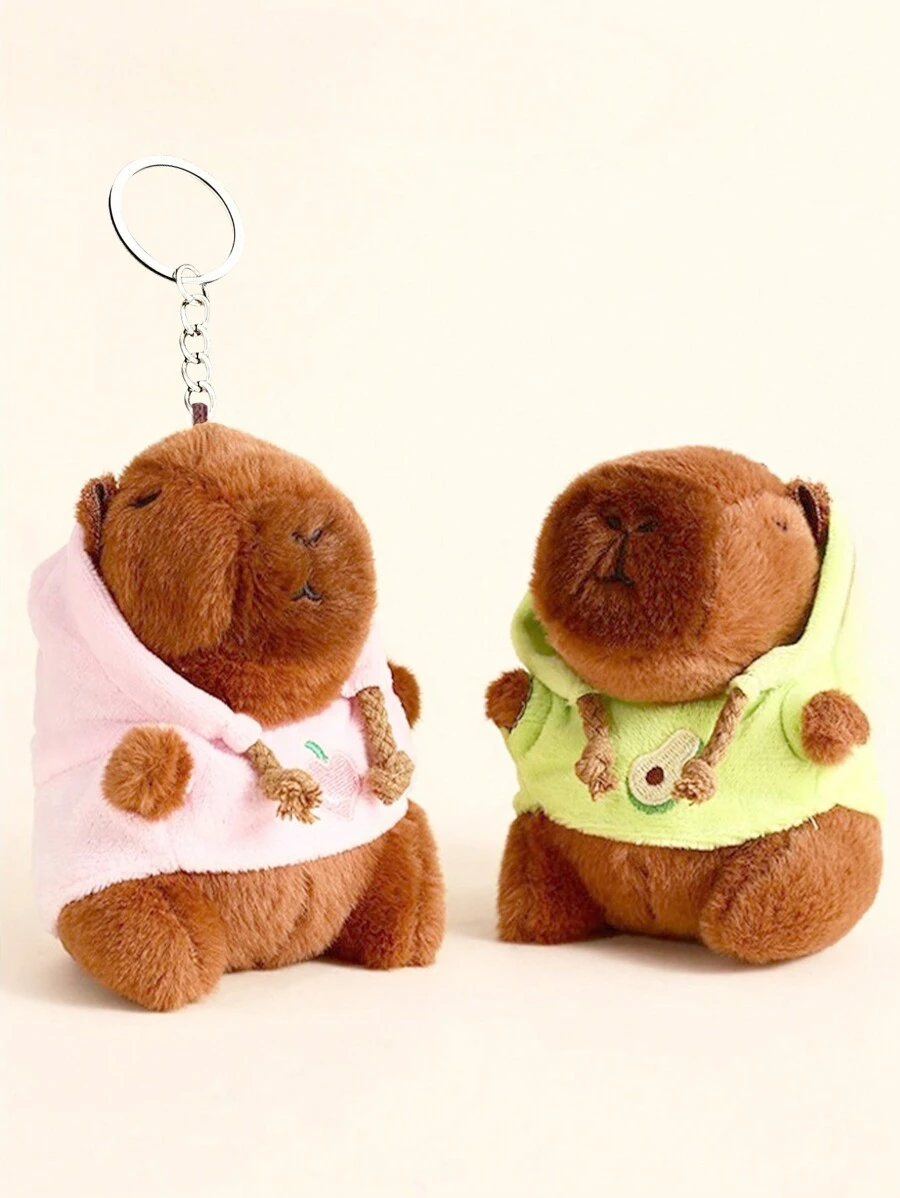1pc Capybara Keychain,Capybara Plush Keychain,Plush Keychain,Capybara Pendant,Creative Animal ...