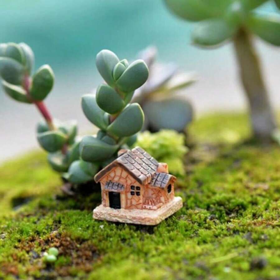 5Pcs Mini Stone House Resin Decorations For Home And Garden DIY For ...