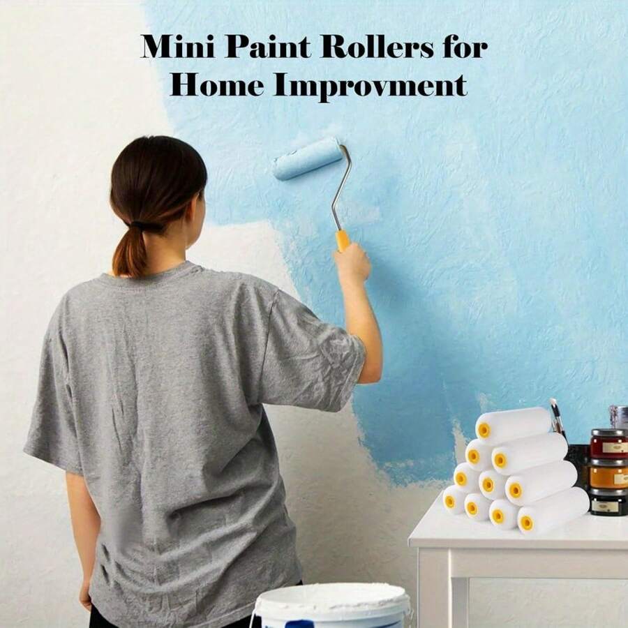 10 Pack 4 Inch Mister Rui Foam Paint Rollers,Mini Paint Roller, High ...