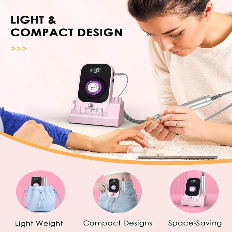 Lime à ongles électrique portable 40 000 tr/min, machine de lime à ...