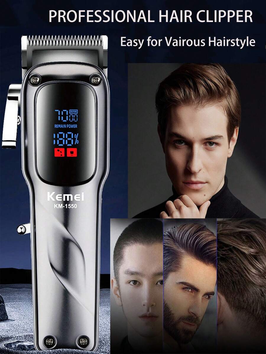 Kemei KM-1550 New Haircut Machine Professional Hair Clipper For Men LCD ...