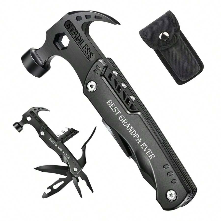 14-In-1 Durable Multi-Tool Hammer With Safety Lock, Screwdriver Bit Set ...