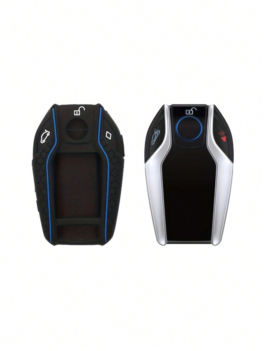 1pc Black Silicone Key Fob Cover Protector Case Suitable For BMW Cars ...