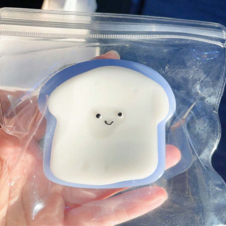 Cute Squishy Smiling Face Toast Stress Relief Squeeze Toy, Anti-Stress ...