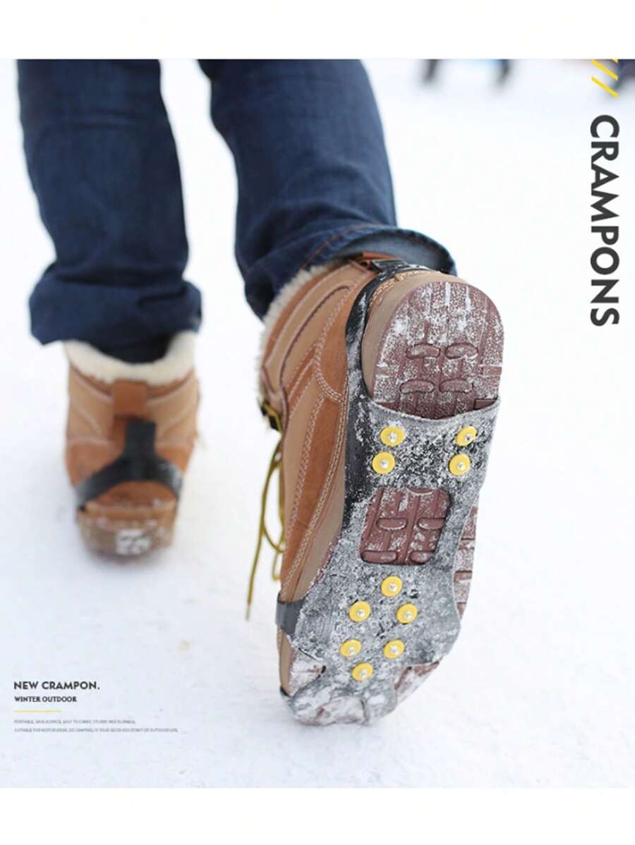 Winter 10 Teeth Crampons Non-Slip Shoe Cover Outdoor Snow Ice Non-Slip ...