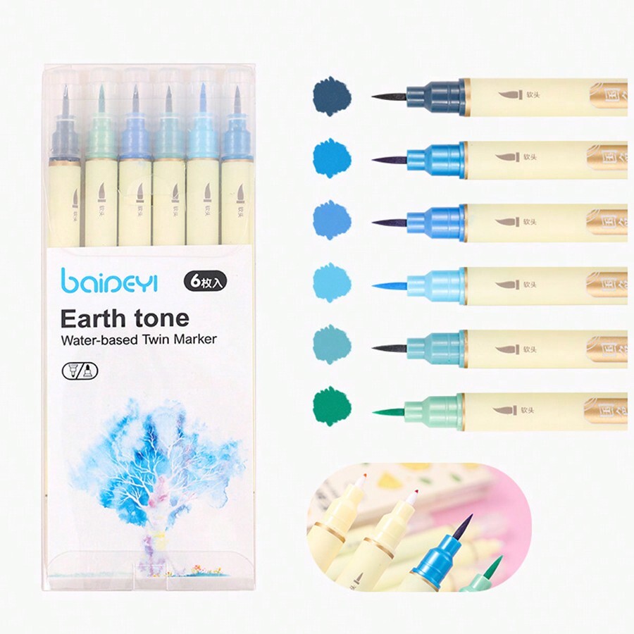 30 Colors Dual Tip Marker Pens, Fineliner And Watercolor Br | SHEIN USA