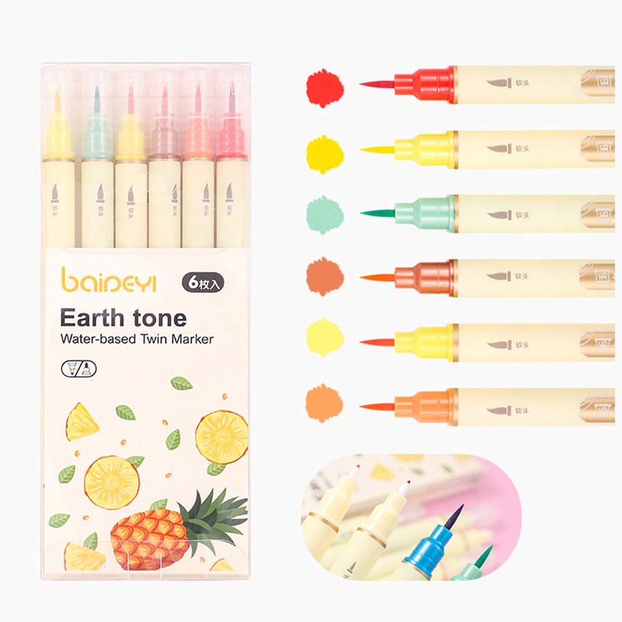 30 Colors Dual Tip Marker Pens, Fineliner And Watercolor Br | SHEIN USA
