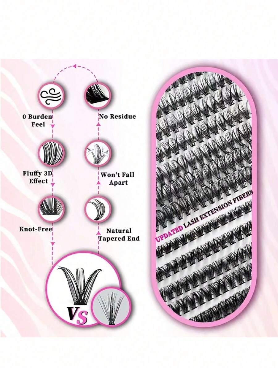 30D+40D Individual Eyelash Extensions, 12-16mm Mixed, 240 Flocks ...