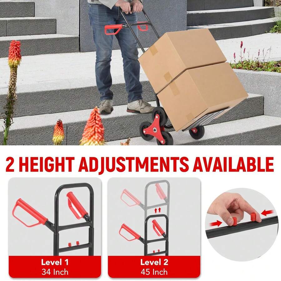 Stair Climbing Hand Truck, 330 Lbs Heavy-Duty Stair Climber Dolly With ...