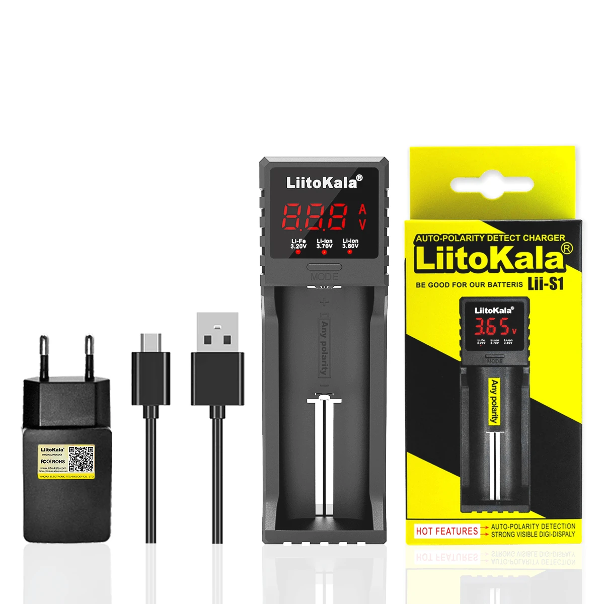 LiitoKala Liitokala Lii-S1 EU 26650 AA AAA 18650 18350 18500 3.7V 1.2V 3.2V 3.8V Rechargeable ...