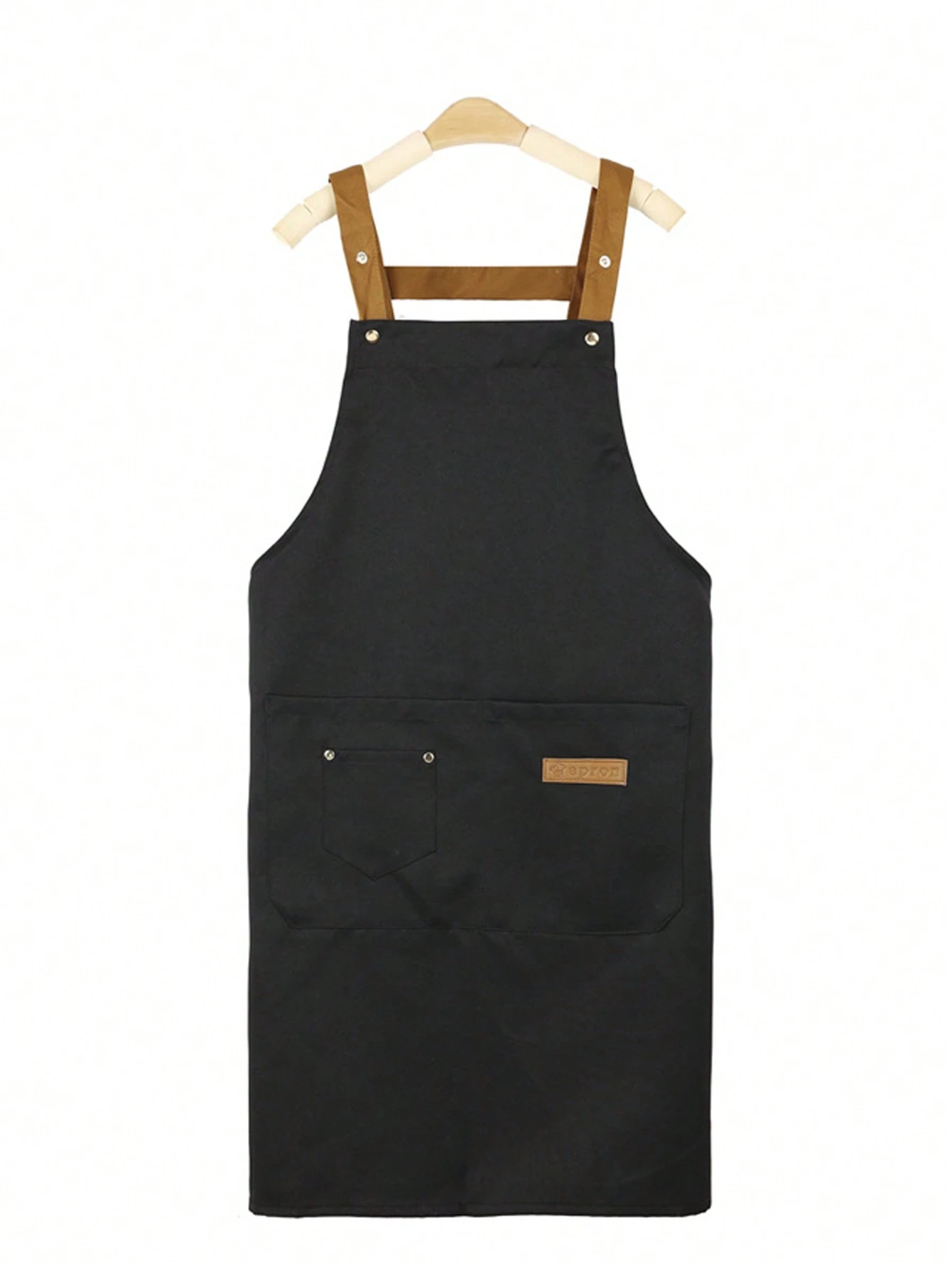 1pc Custom ‏Black Apron, Minimalist Polyester Letter Patch Decor ...