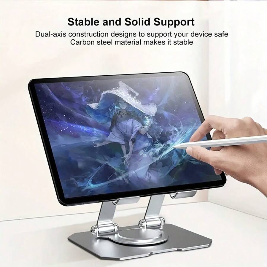 Adjustable Aluminum Alloy Tablet Stand - 360° Rotatable, Foldable ...