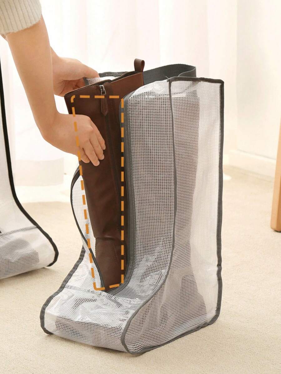 1 Pc Shoe Storage Bag With Zipper, Transparent PVC Moisture-Proof And ...