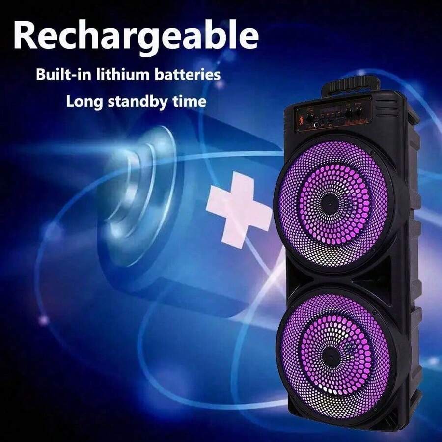 6000W Portable Speaker Party Bass Stereo Dual Speaker Subwoofer Dual 8 ...