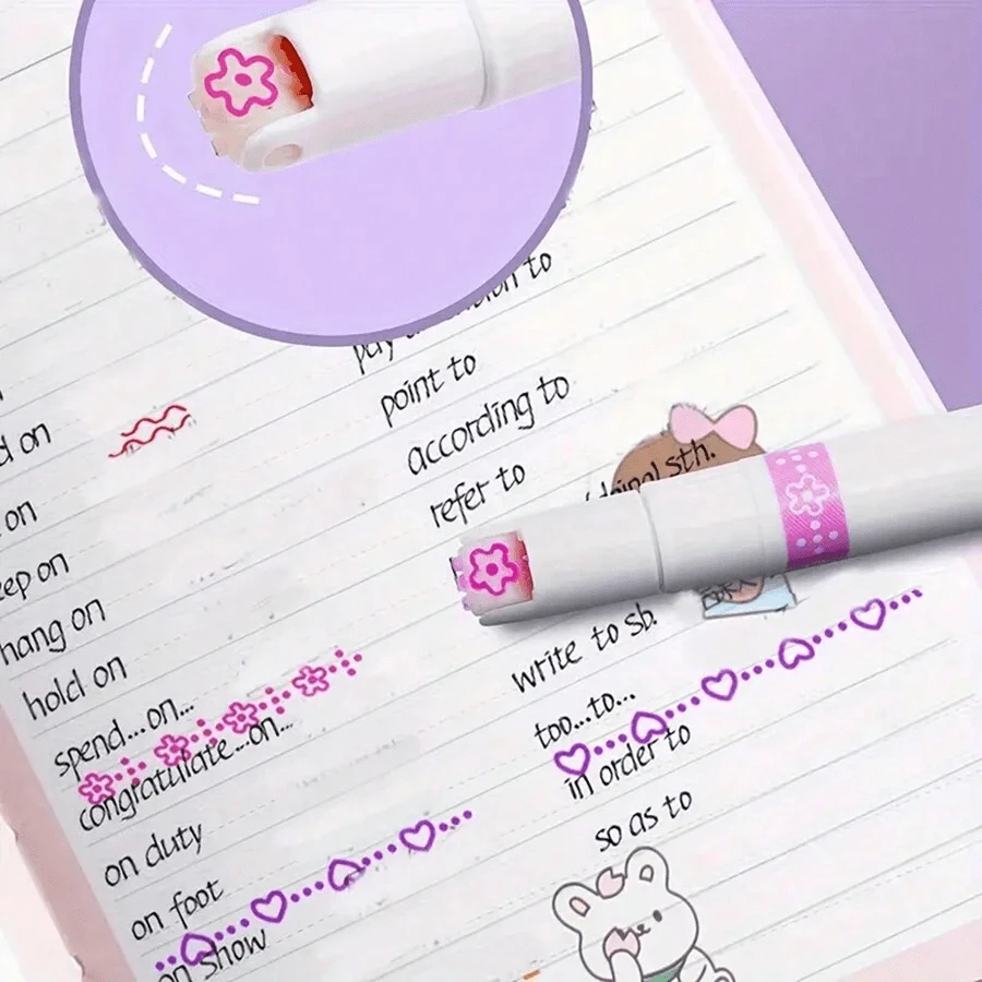 Creative 6-Color Border Pens With Wavy Shapes And Fluorescent Ink ...