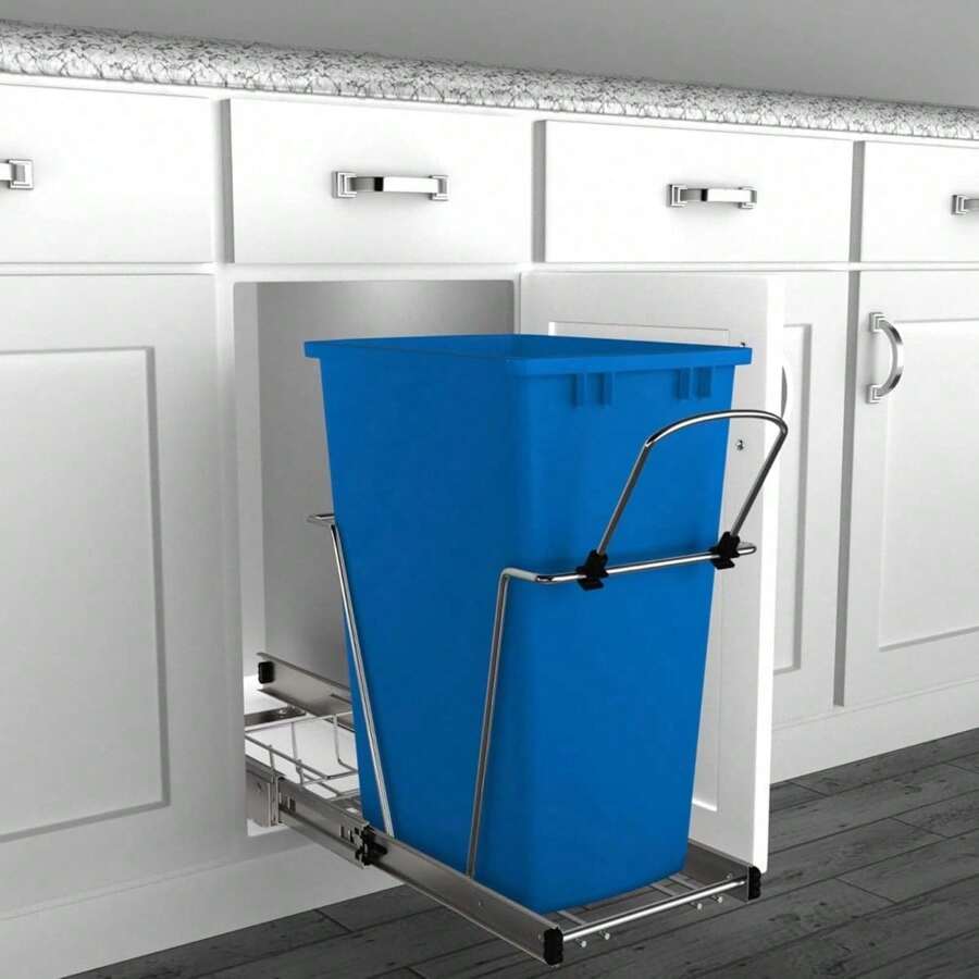 Pullout Trash Can For Under Kitchen Cabinets 35 Qt 12 Gallon Garbage ...