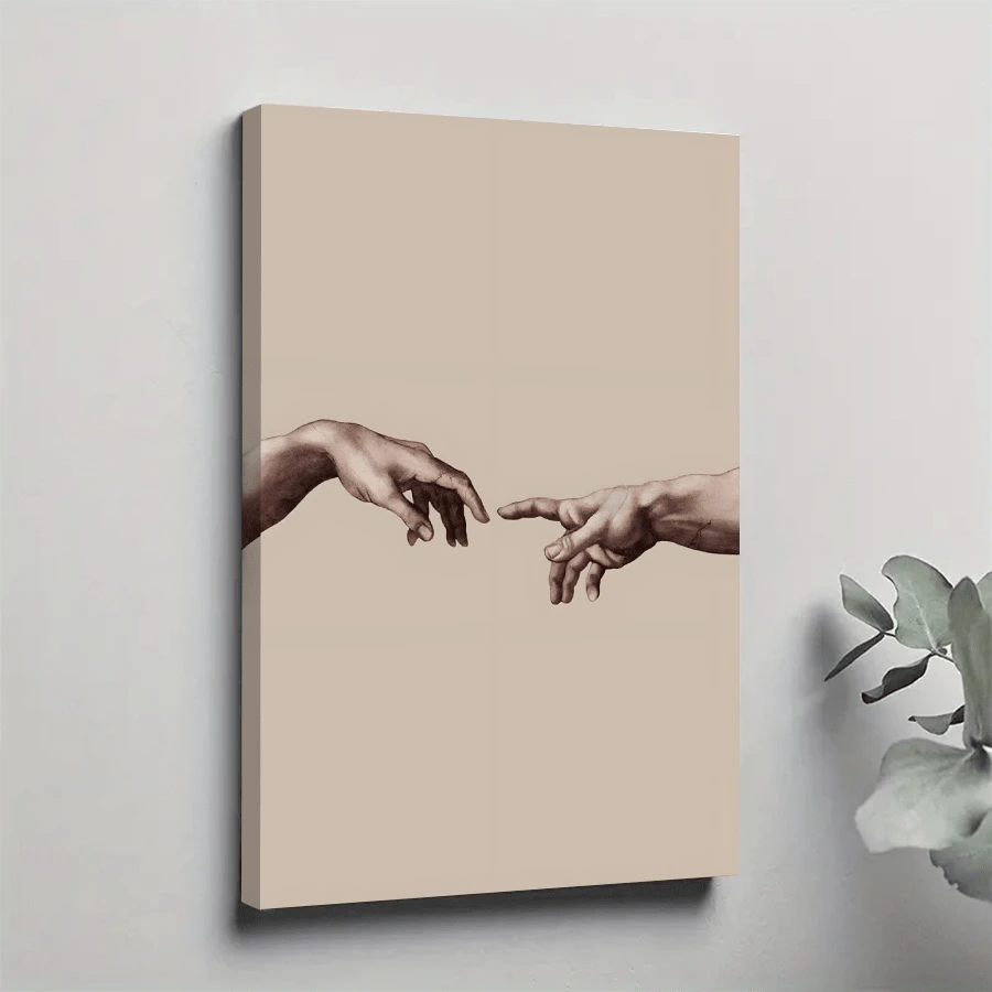 1pc Framed Canvas Poster, The Creation Of Adam Wall Art Canvas ...