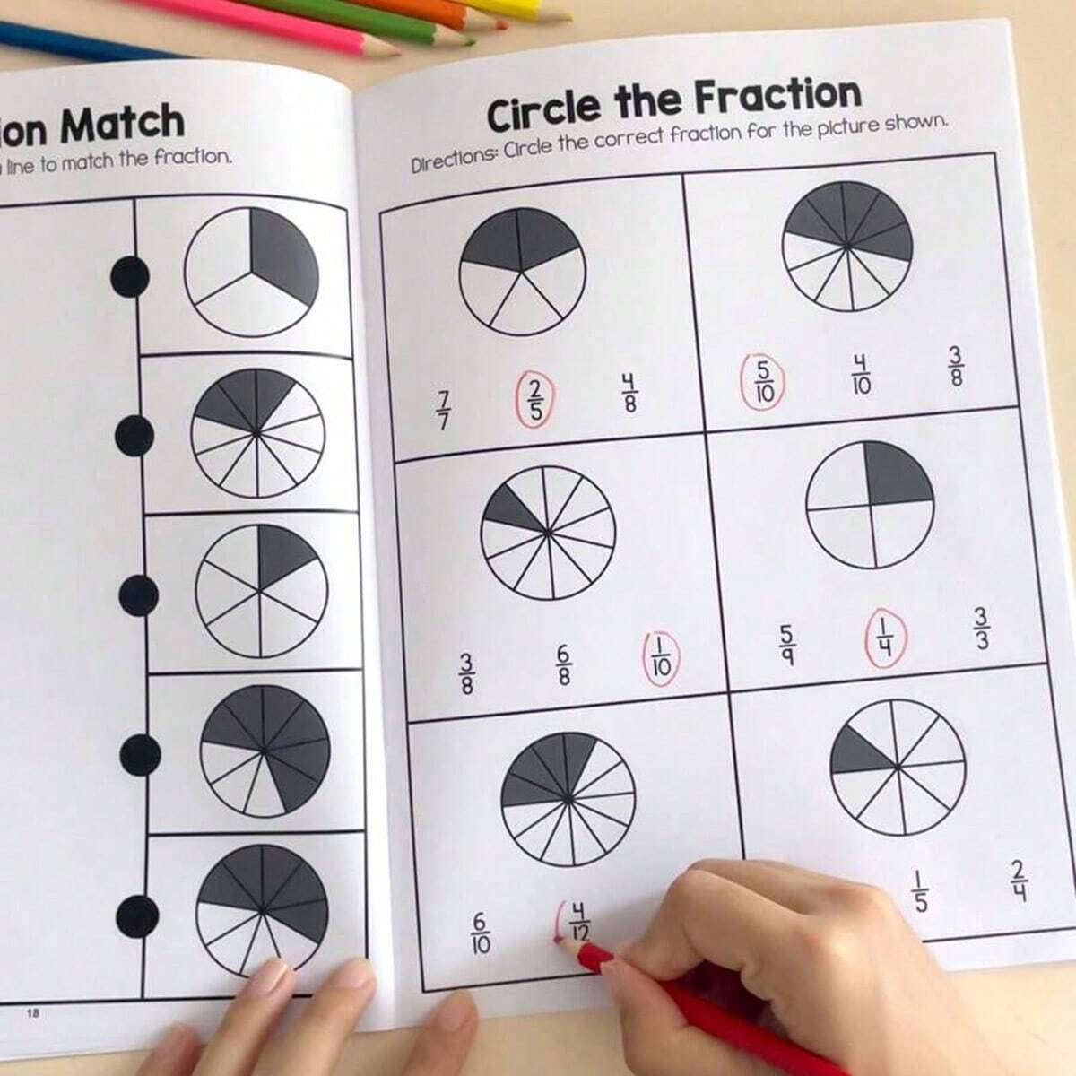 24-Page Fraction Learning Workbook For Kids 6-12 Years - Interactive ...
