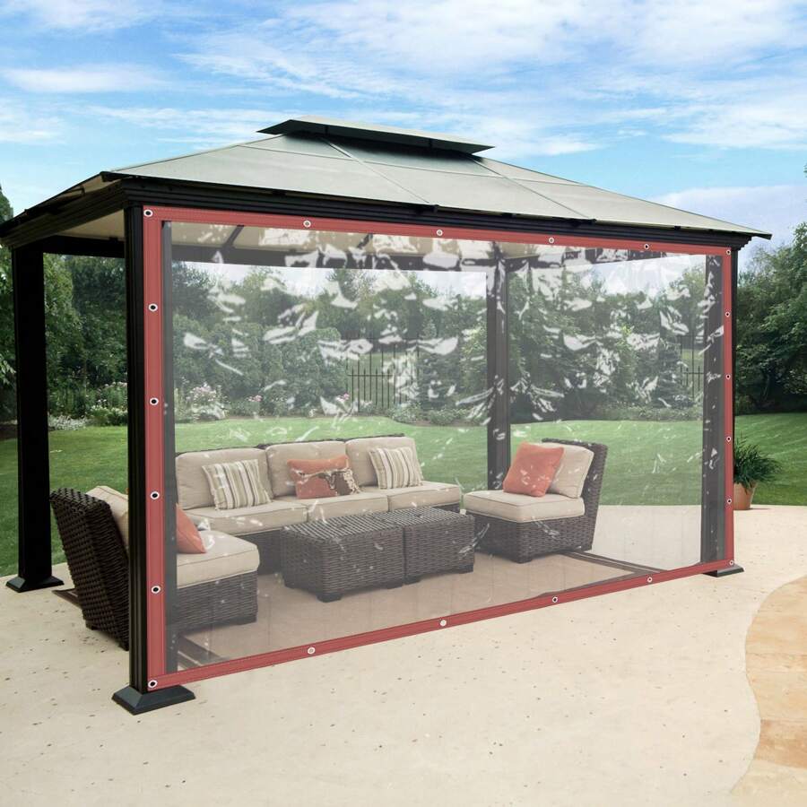 TFCFL Commercial Grade Vinyl Clear Awning Canopy Roll Up Patio ...