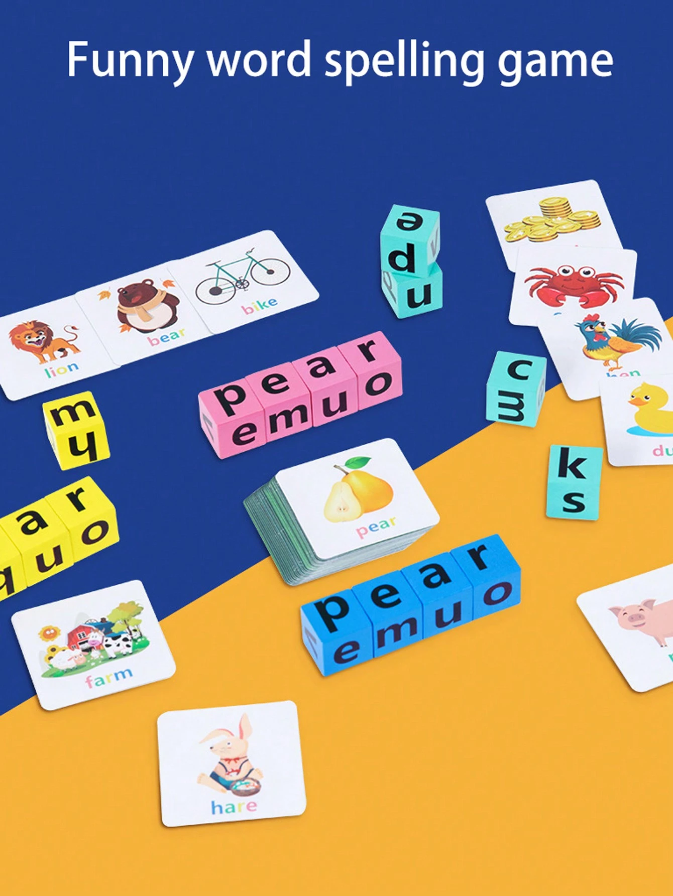 Wooden Words Spelling Game, Alphabet Spelling Game, English Alphabet ...