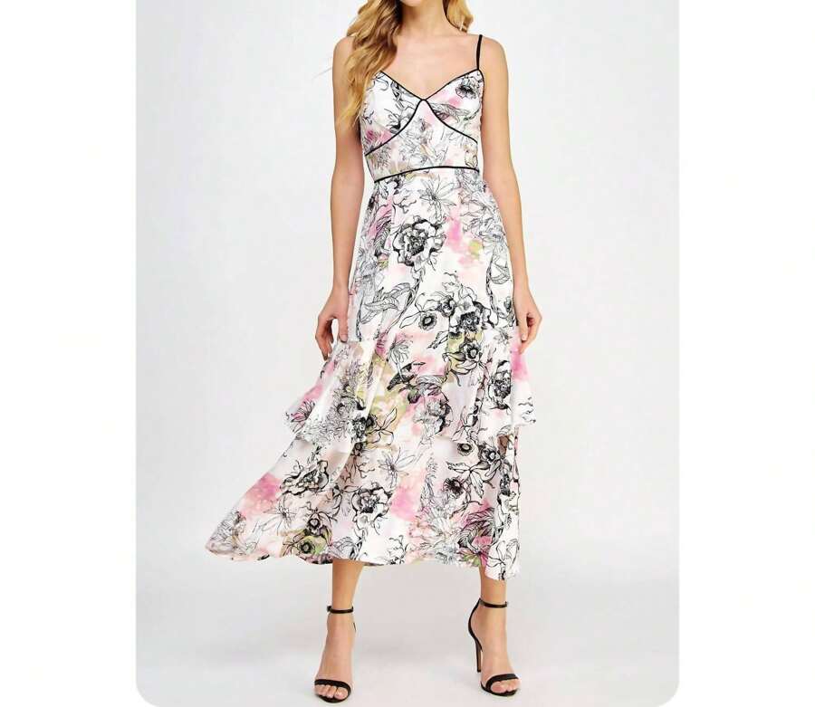Strut & Bolt Piping Detail Maxi Dress Multicolor Fashion | SHEIN USA