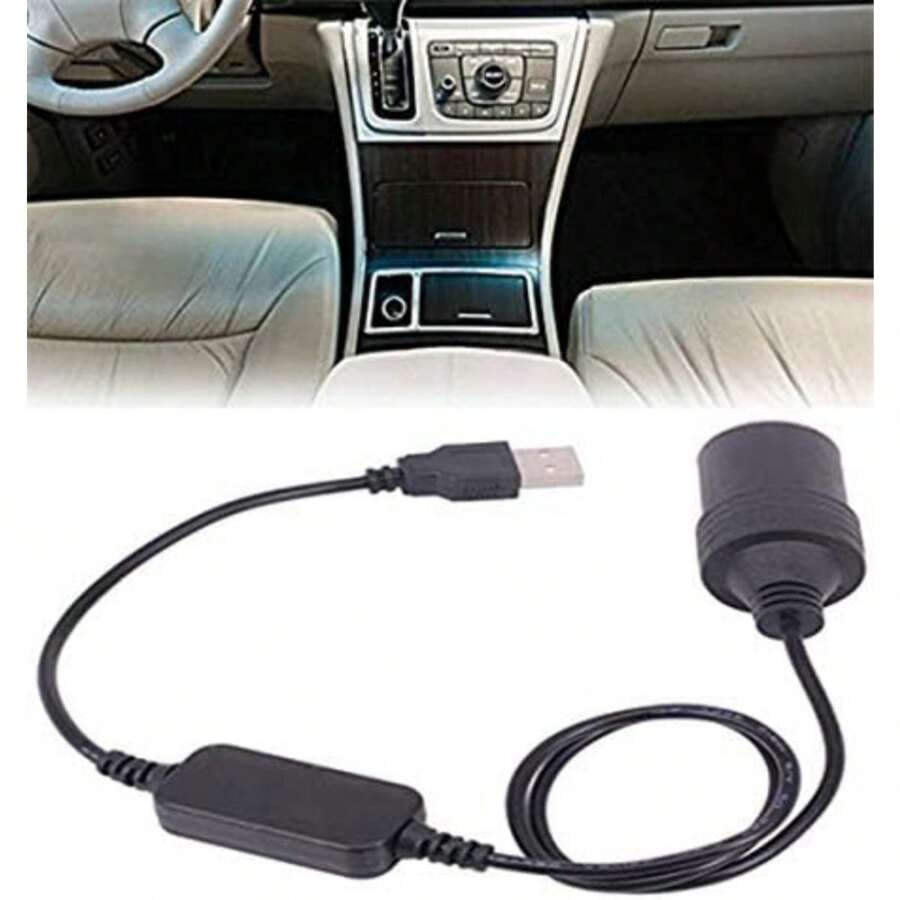 5V USB To 12V Car Cigarette Lighter Socket Female Converter Adapter ...
