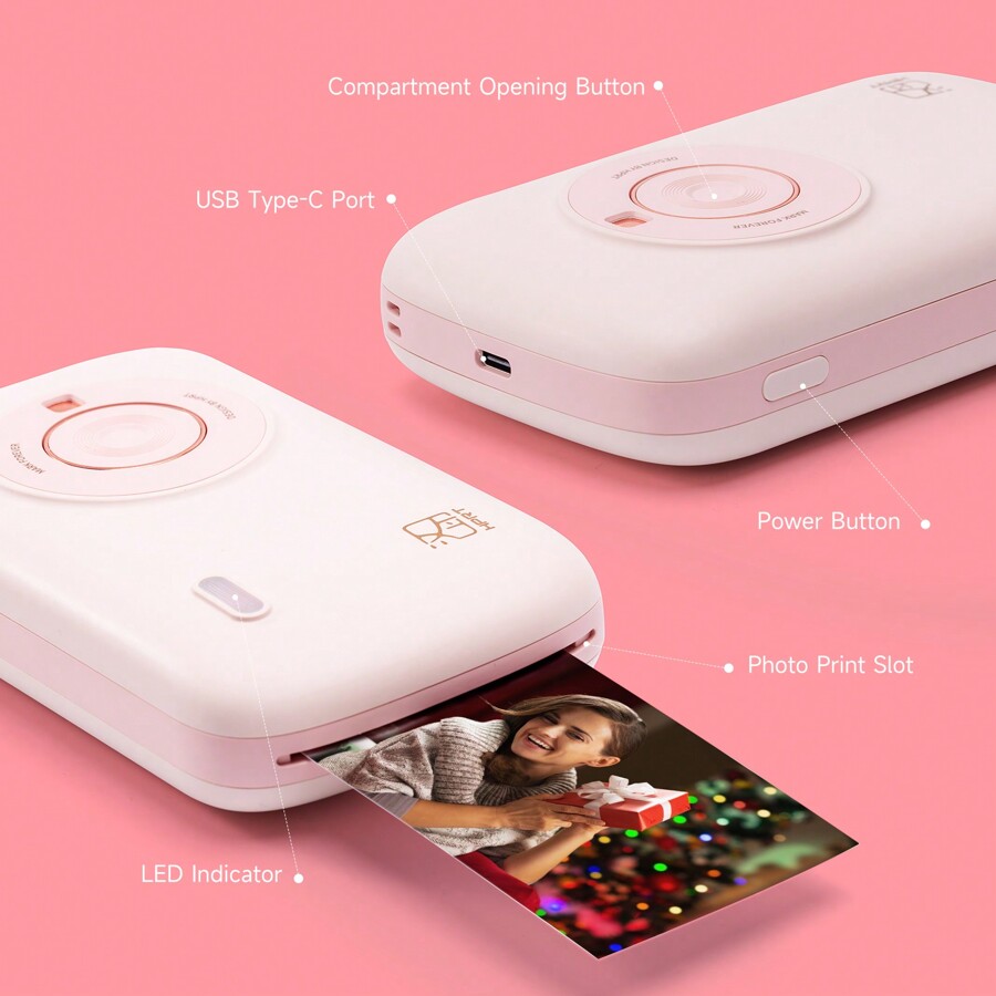 HPRT HPRT Photo Printer, 2x3 Mini Portable Color Photo Printer, With ...