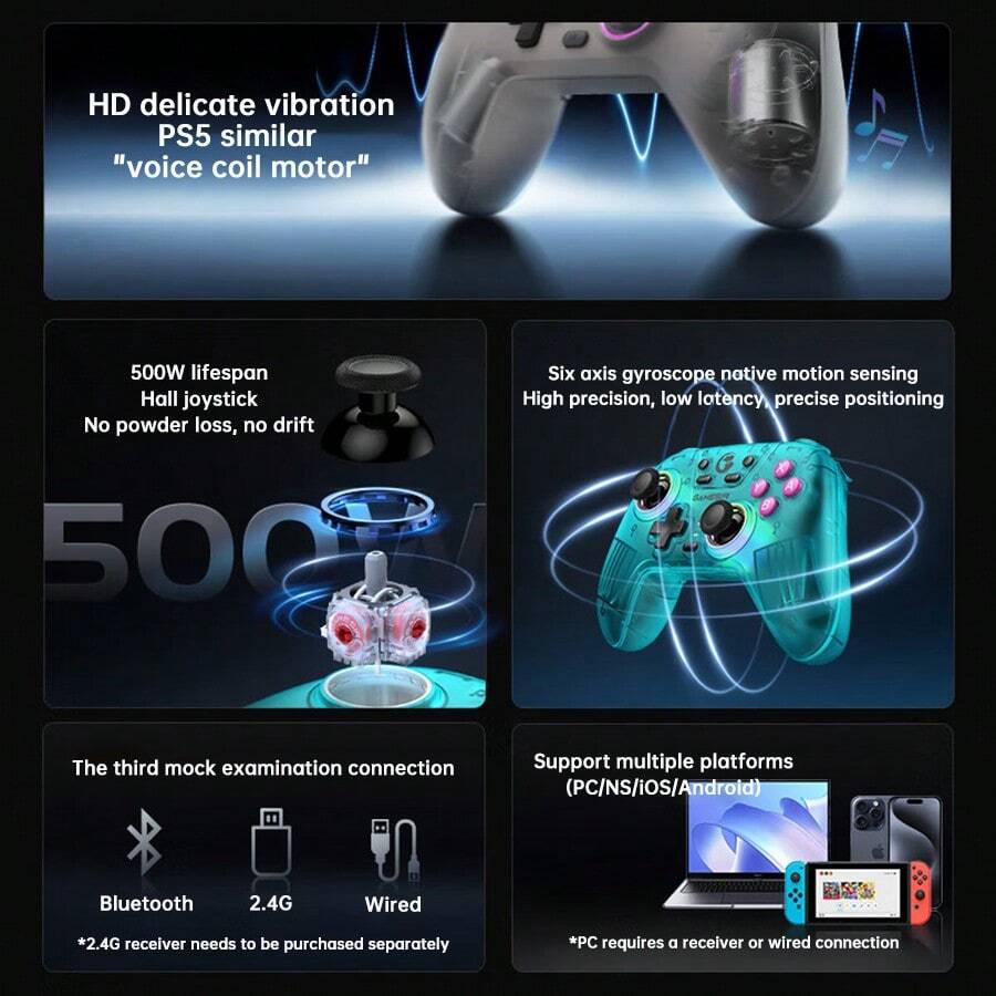 GAMESIR Game Controller T4 Nova Hall Rocker Triple Mode Connection PS5 ...