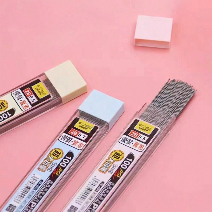 Large Capacity Automatic Pencil Lead Refills, 0.5mm/0.7mm, 2B, Polymer ...