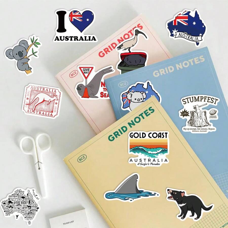 50Pcs Australian Stickers Luggage Stickers For Suitcases World Stickers ...