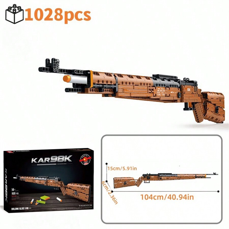 Creative Kar98K Sniper Rifle Military Weapon Building Blocks, Super ...