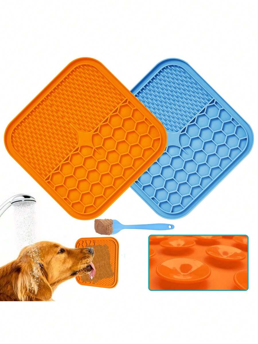 Pet Distraction Feeding & Bathing Mat - Dog Slow Feeder Mat With ...