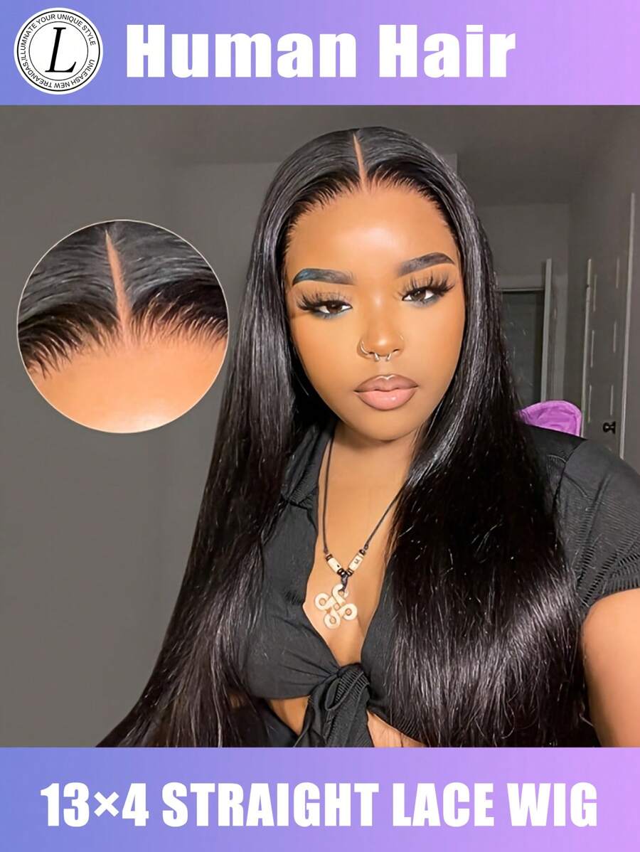 36 Inch Straight Lace Front Wigs Human Hair Pre-Plucked 180% Density ...