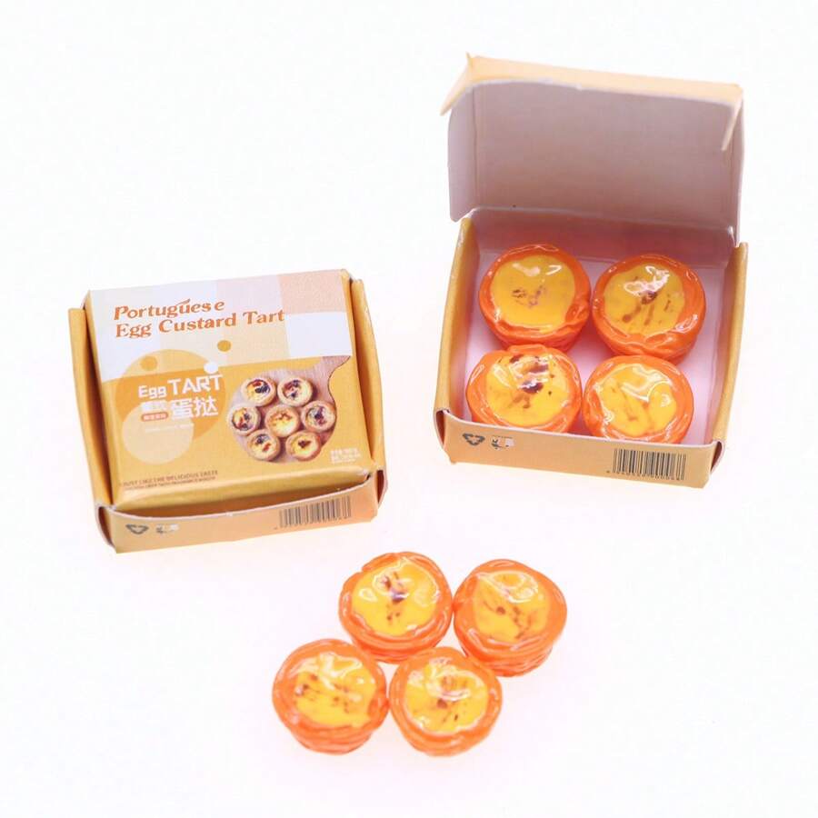 2 Boxes Mini Realistic Egg Tart, Miniature Food Prop Model Accessories ...