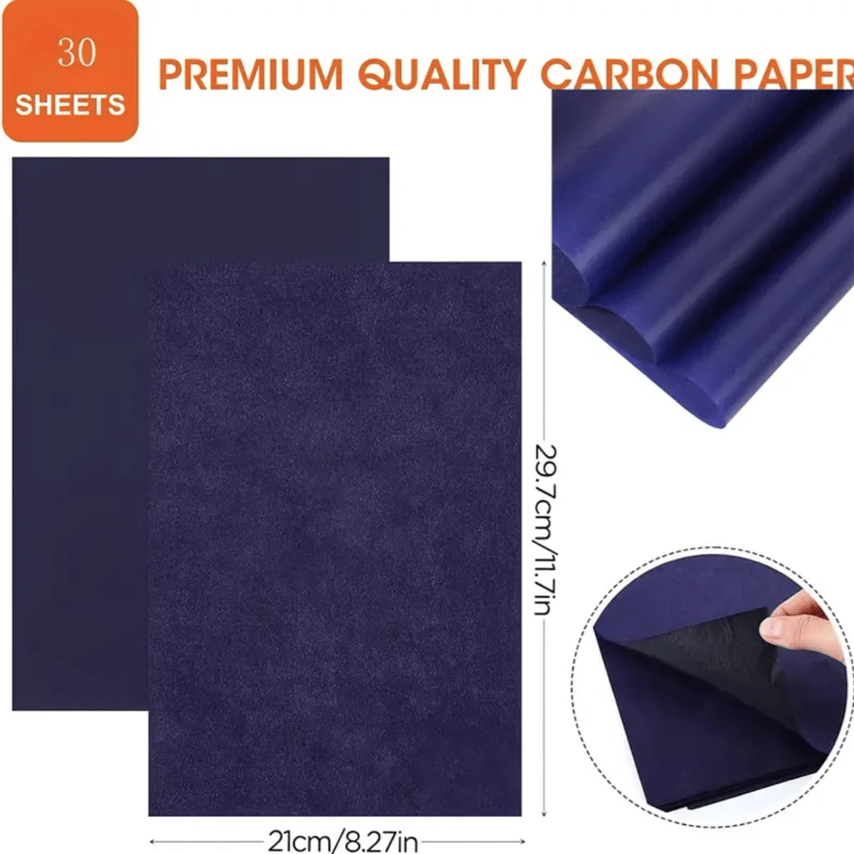 50 Sheets Of Graphite Paper, Blue Carbon Paper, Graphite Transfer Paper ...