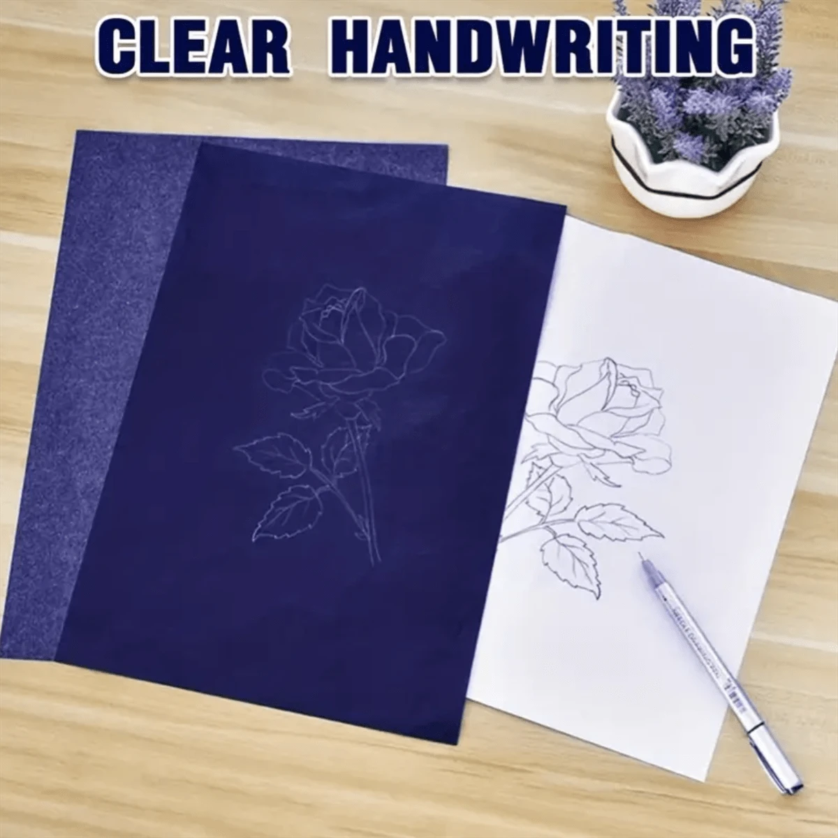 50 Sheets Of Graphite Paper, Blue Carbon Paper, Graphite Transfer Paper ...
