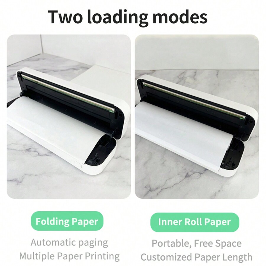 Marklife Marklife D210 Portable Wireless Travel Printer, Inkless Printer Supports 8.5" X 11" US ...