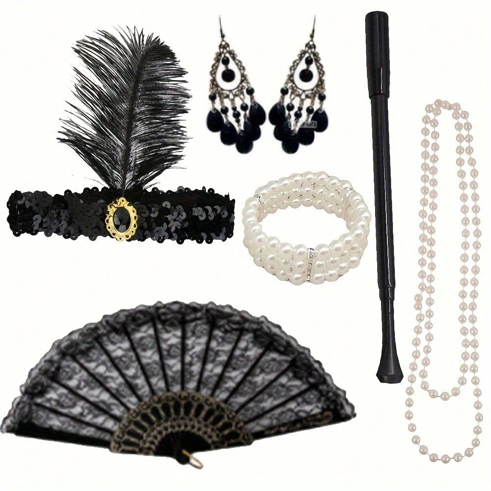1920s Flapper Accessories Set For Women, Roaring 20s Great Gatsby ...