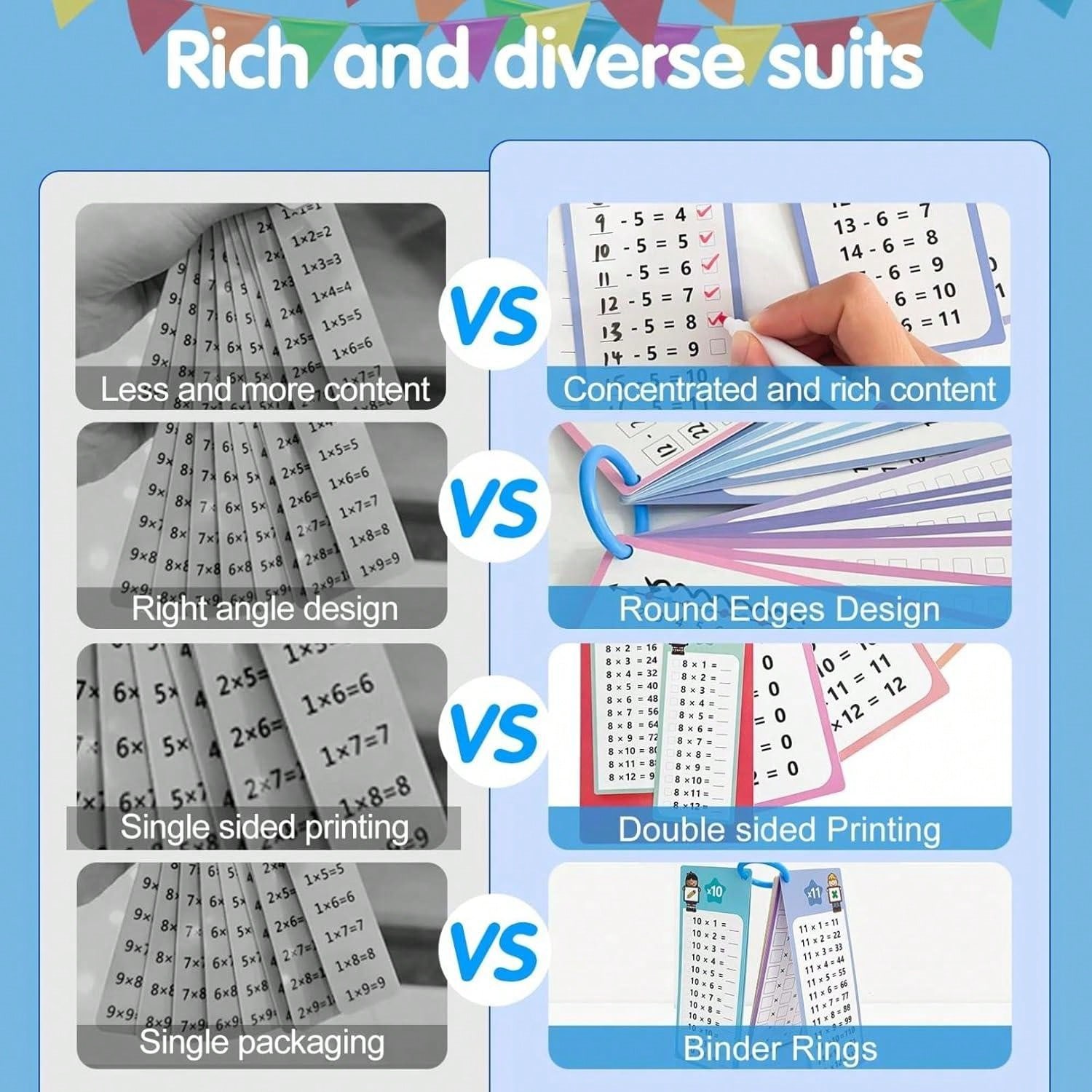 Math Games Cards For Kids Math Addition Subtraction Multiplication And ...