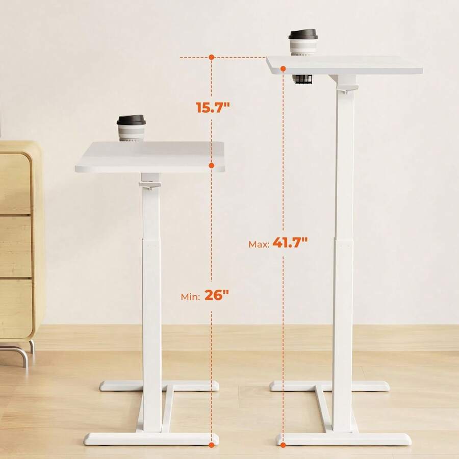Medical Overbed Adjustable Bedside Table With Hidden Casters, Pneumatic ...