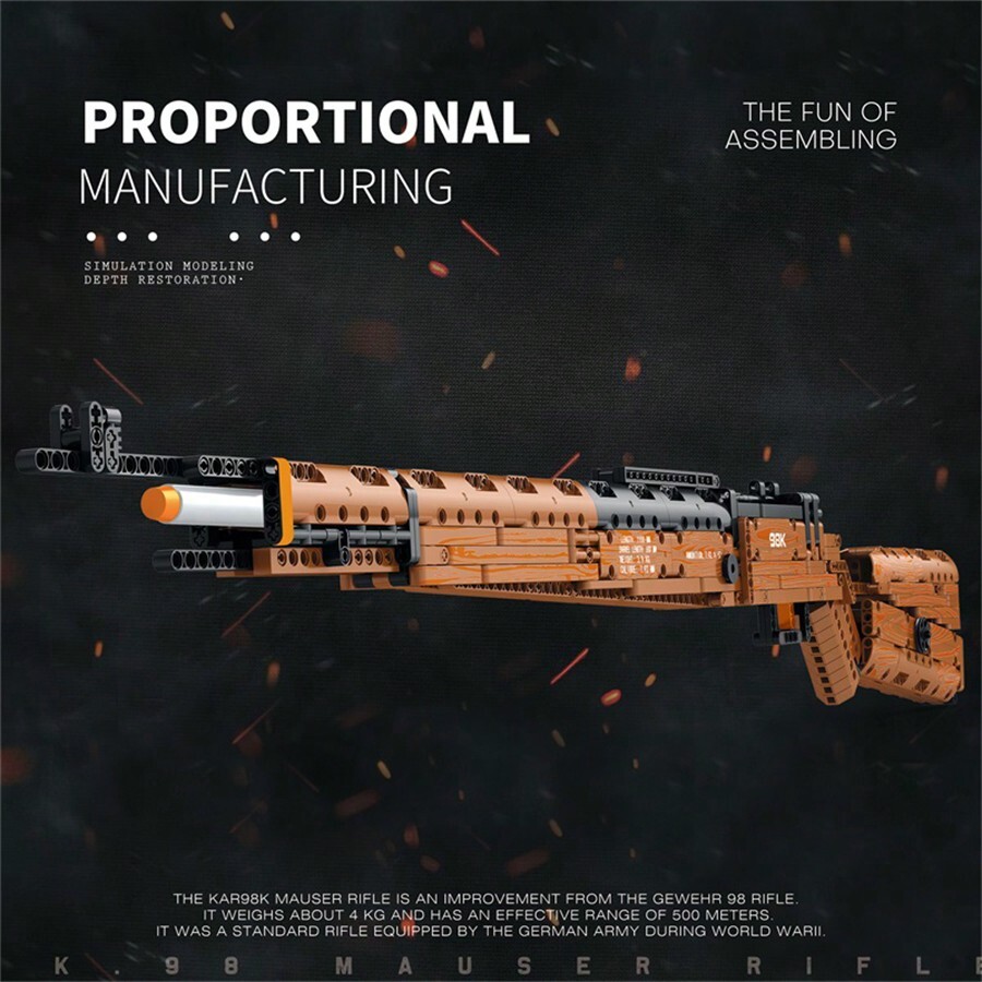 Creative Kar98K Sniper Rifle Military Weapon Building Blocks, Super ...