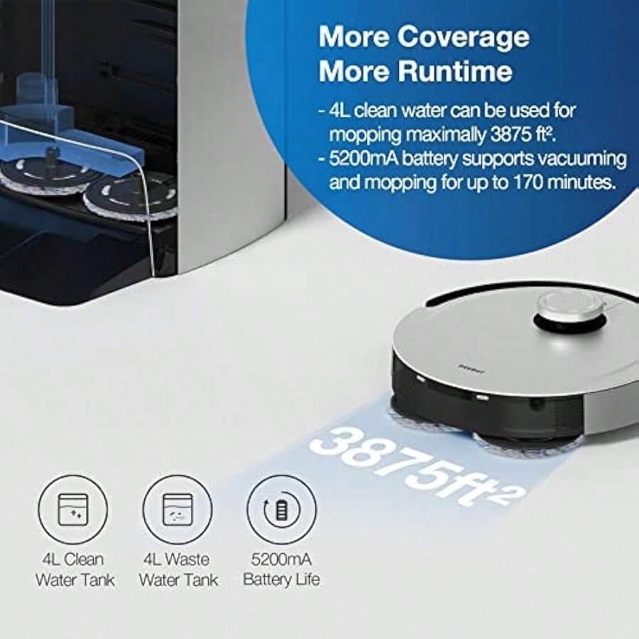 Robot Vacuum And Mop Combo With Auto-Cleaning Station 5000Pa Vacuum ...
